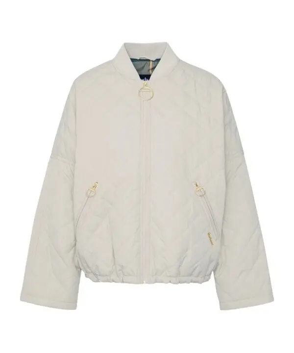 Barbour Emlyn Quilted Bomber Jacket - Light Sand
