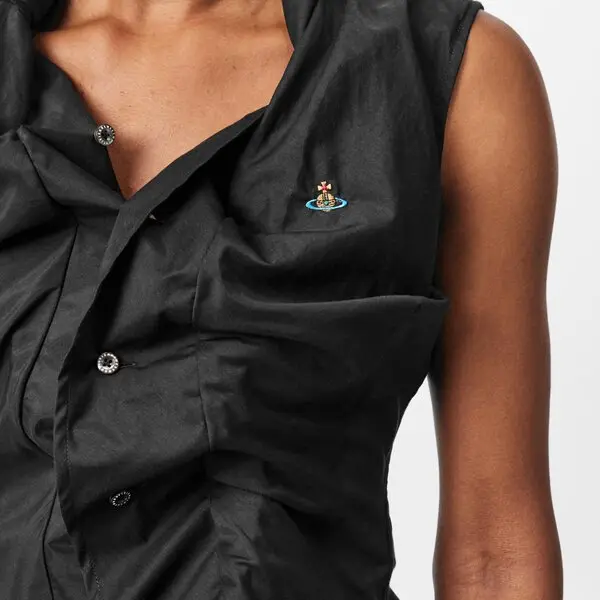 VIVIENNE WESTWOOD Sleeveless Shirt With Classic Collar - Black