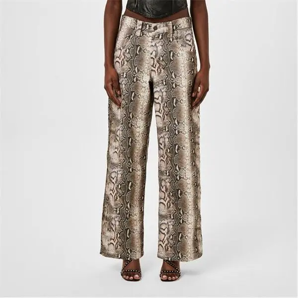 JADED LONDON Printed Wide Leg Jeans