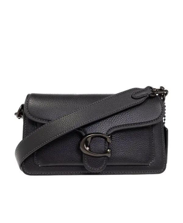 COACH Tabby Logo Plaque Shoulder Bag - Black