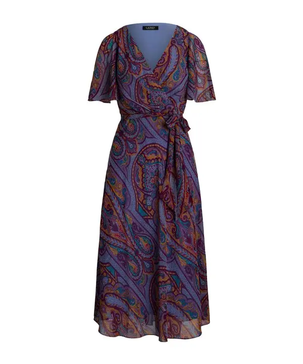 Ralph Lauren Filsee Paisley Print Midi Wrap Dress