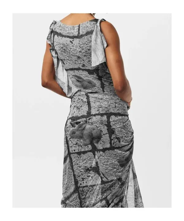 VIVIENNE WESTWOOD Graffiti Print Draped Maxi Dress