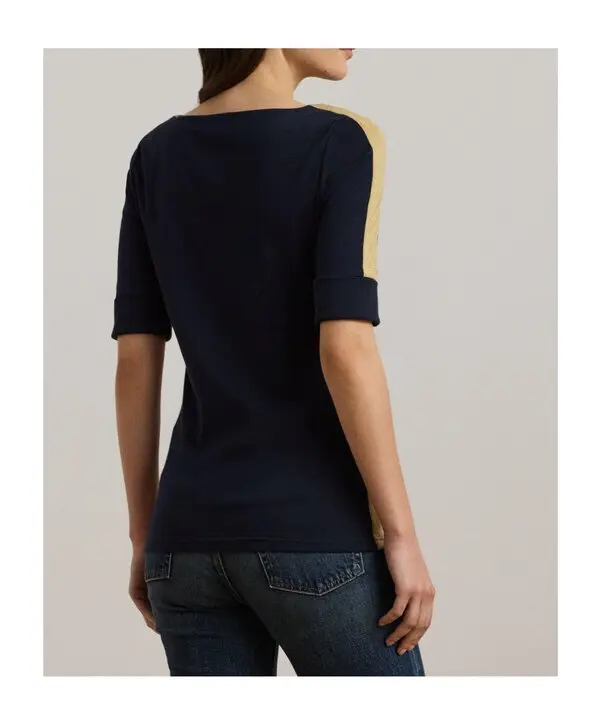 Ralph Lauren Damira T-shirt With Boat Neck And Straight Hem - Black