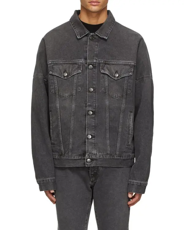 Palm Angels Long Sleeve Logo Denim Jacket