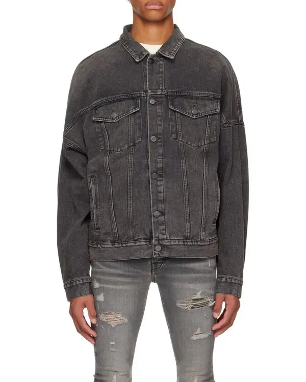 Palm Angels Long Sleeve Logo Denim Jacket