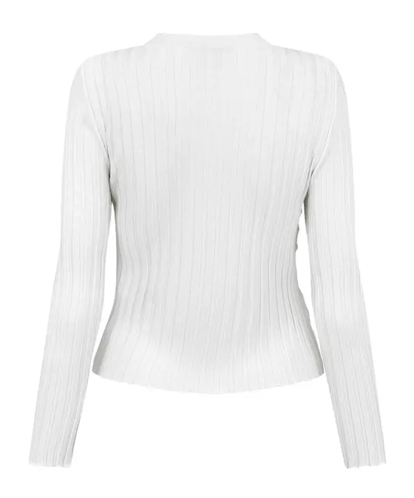 Alexander McQueen Ribbed Knit Sweater With Asymmetrical Hem