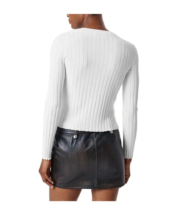 Alexander McQueen Ribbed Knit Sweater With Asymmetrical Hem