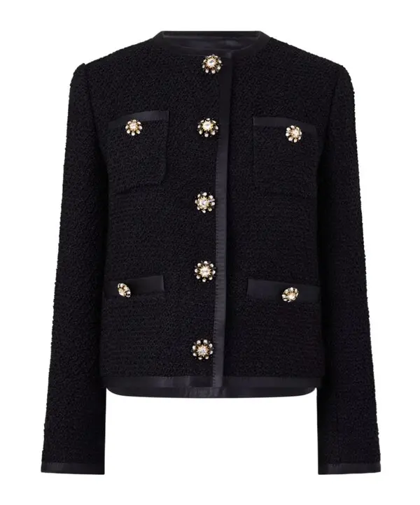 Dolce & Gabbana Button-down Bouclé Jacket - Black