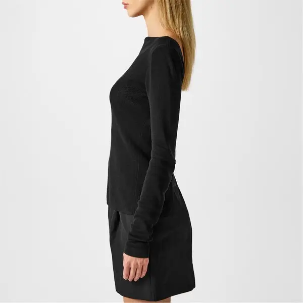 ST. AGNI Ribbed Double-face Sweater With Back Tie Detail