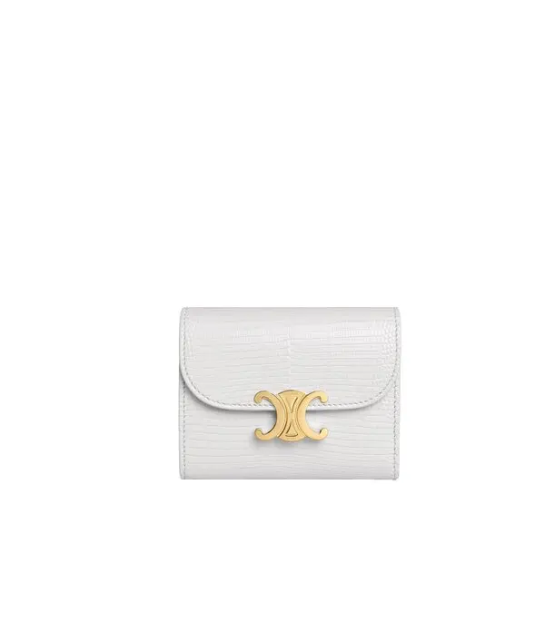 Celine Small Flap Wallet Triomphe In Lizard