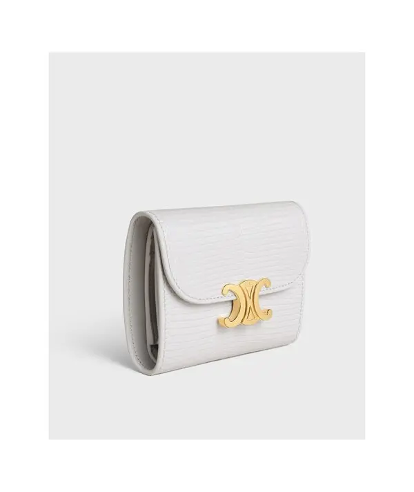 Celine Small Flap Wallet Triomphe In Lizard