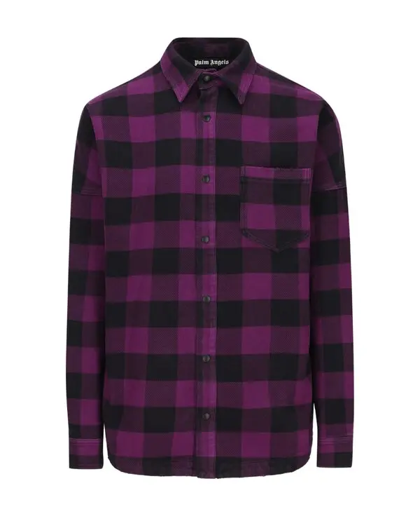 Palm Angels Logo-printed Checked Shirt
