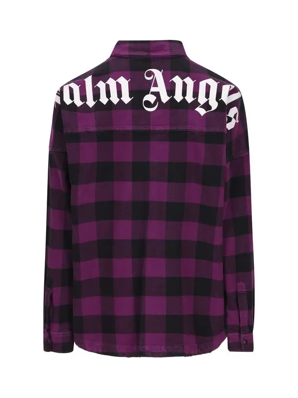 Palm Angels Logo-printed Checked Shirt