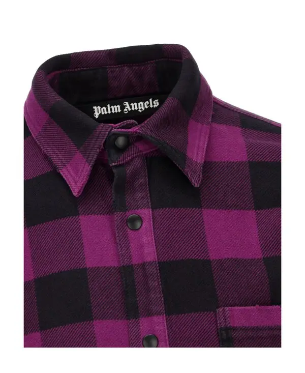 Palm Angels Logo-printed Checked Shirt