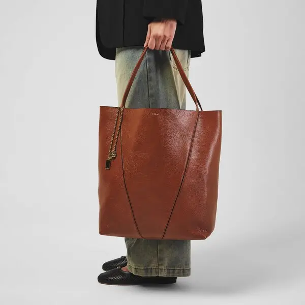 Chloé Spin Medium Tote Bag - Brown