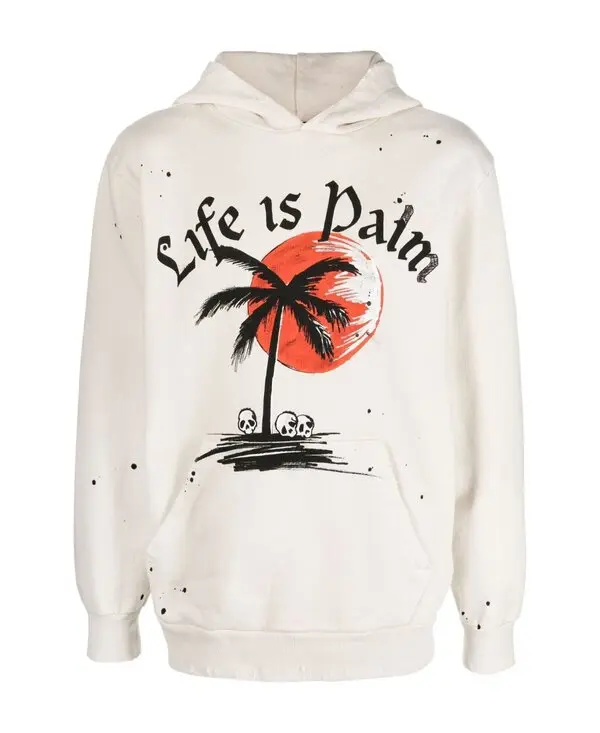 Palm Angels Slogan-print Paint Splatter Hoodie