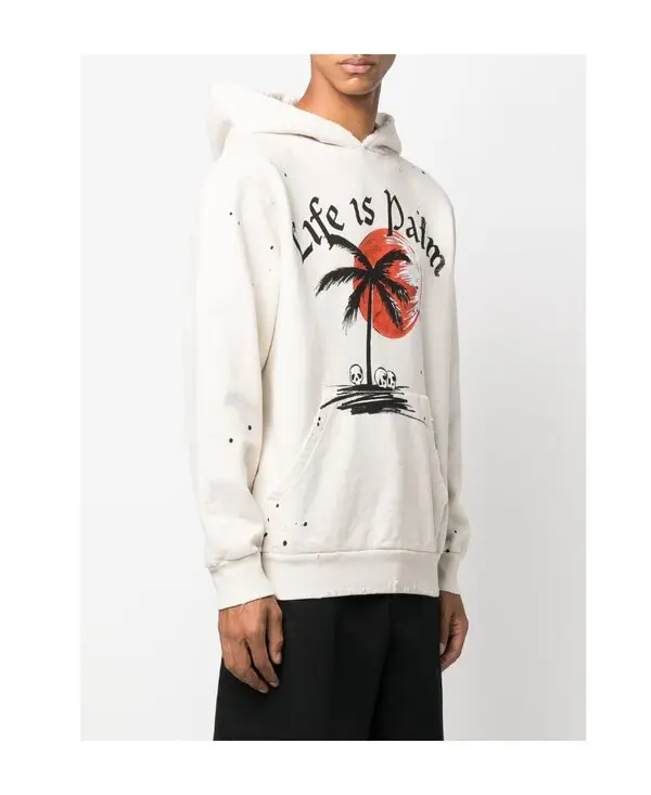 Palm Angels Slogan-print Paint Splatter Hoodie