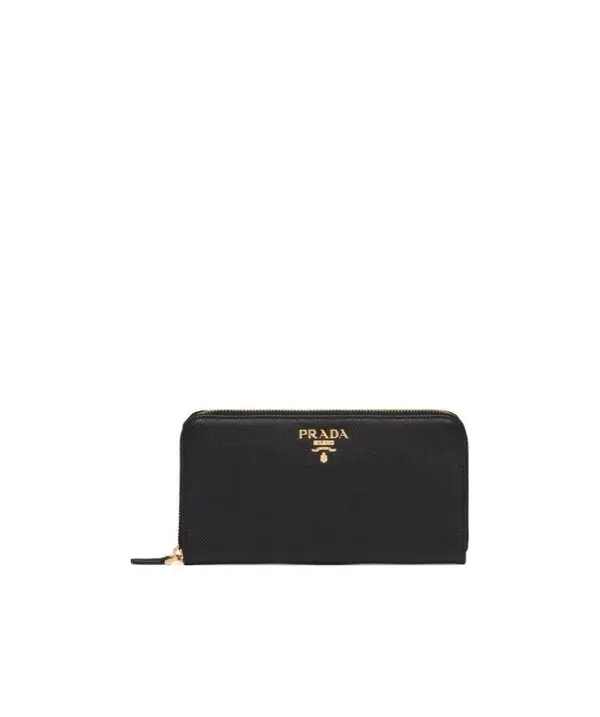 Prada Large Saffiano Leather Wallet - Black
