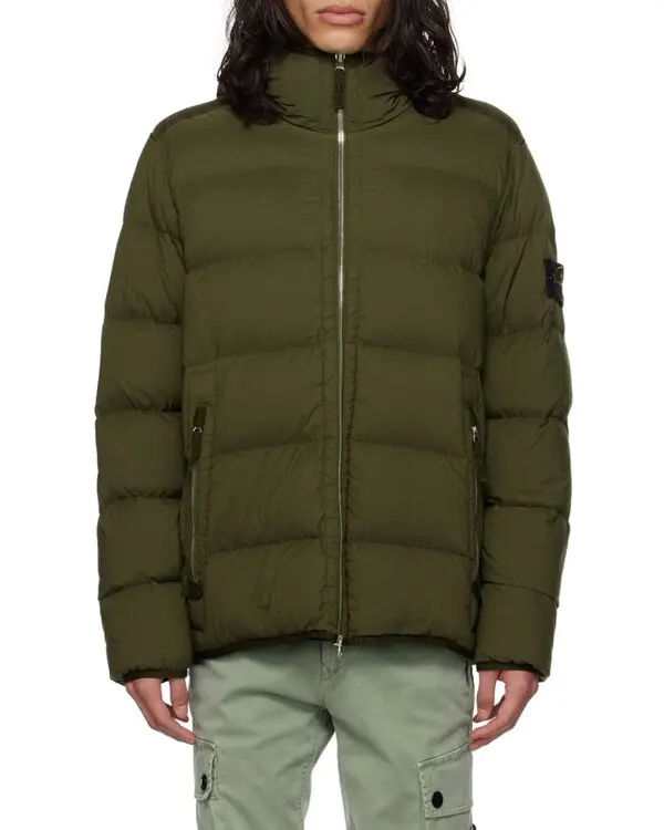 Stone Island Compass Patch Zip-up Puffer Jacket