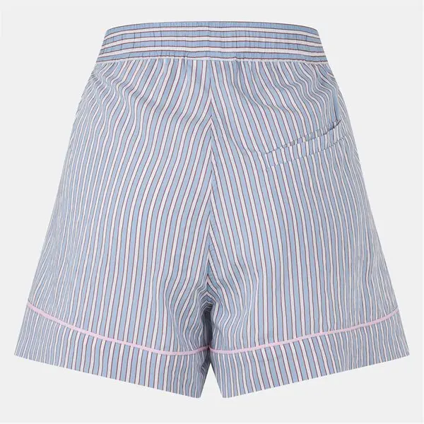GANNI Striped Cotton Shorts - Multicolor