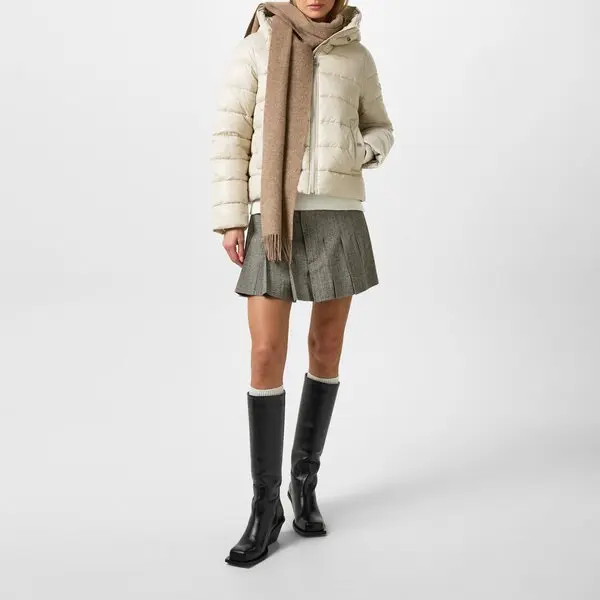 Barbour Long-sleeved Padded Jacket With Hood And Zip Closure