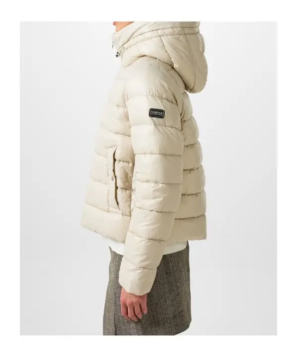 Barbour Long-sleeved Padded Jacket With Hood And Zip Closure