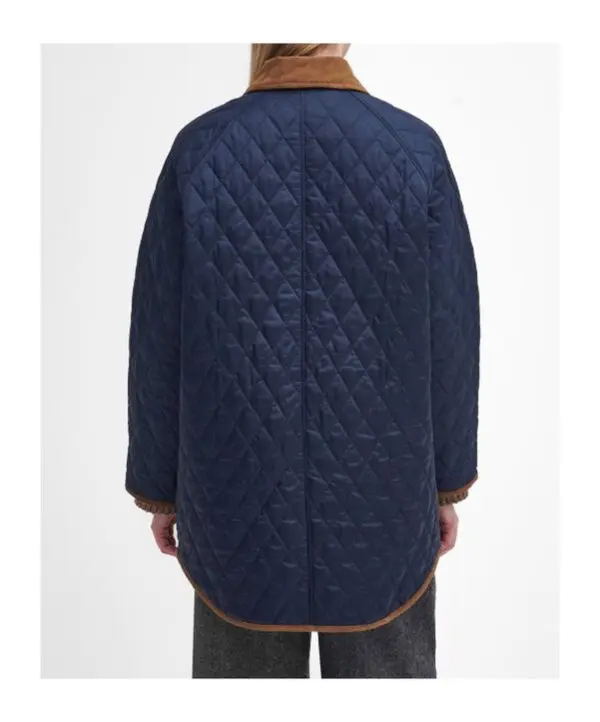 Barbour Quilted Oversized Jacket With Corduroy Collar