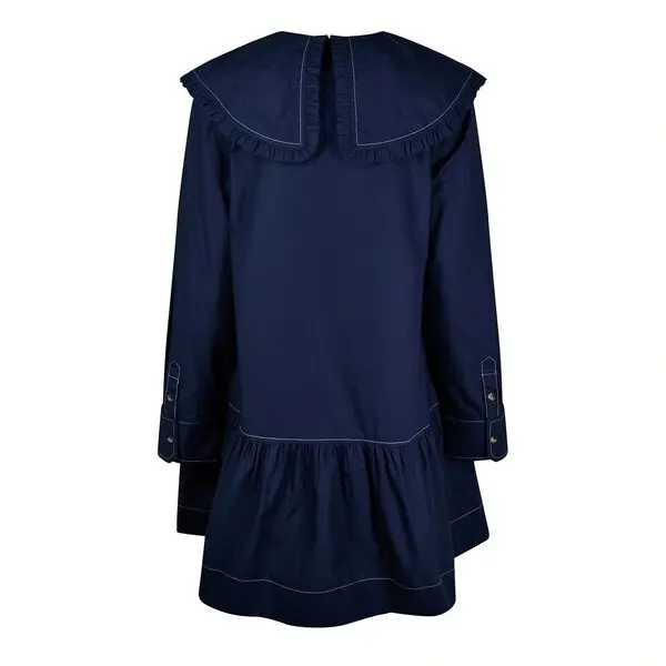 GANNI Collared Mini Shirt Dress With Adjustable Fit