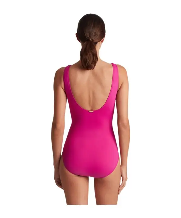 Ralph Lauren Ruffled Plunge One-piece Swimsuit