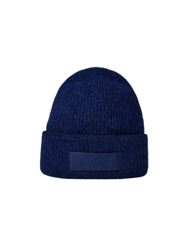 Jacquemus Le Gros Grain Knitted Beanie - Blue