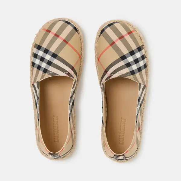 Burberry Checked Espadrilles - Nude