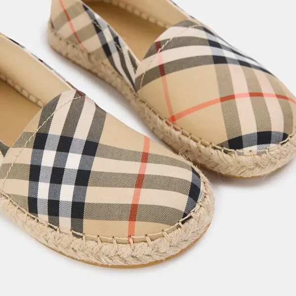 Burberry Checked Espadrilles - Nude