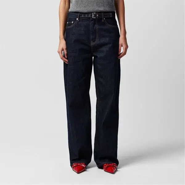 GANNI Rinse Belt Izey Jeans - Black