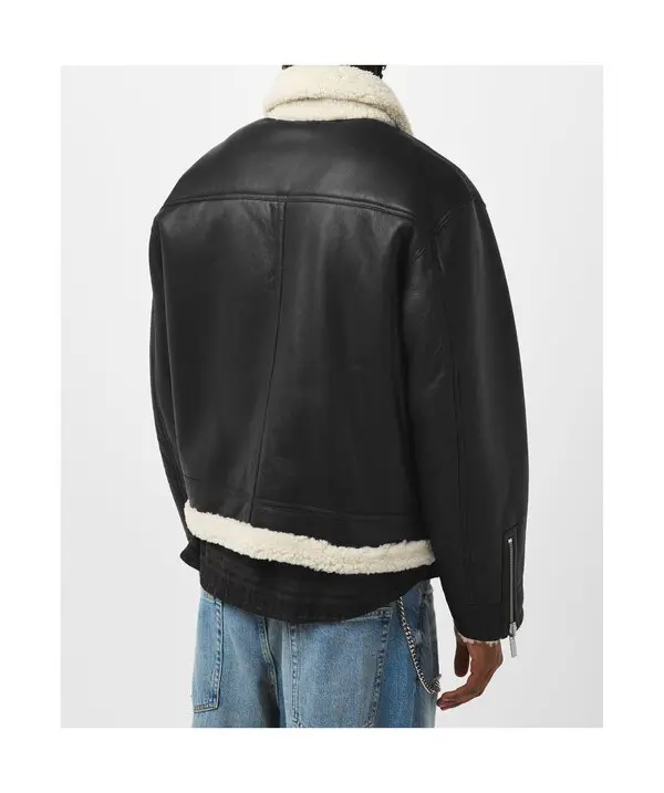 REPRESENT Slim-fit Leather Jacket With Zip Closure And Patch Pockets