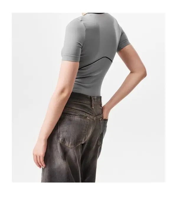 Off-White Seamless Bodysuit With Crew Neck