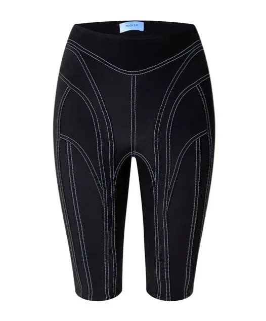 MUGLER Bike Shorts With Contrast Stitching