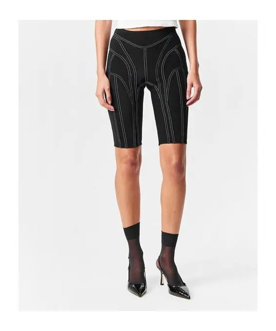 MUGLER Bike Shorts With Contrast Stitching