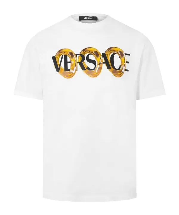 Versace Solid Color Printed T-shirt