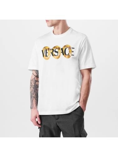 Versace Solid Color Printed T-shirt
