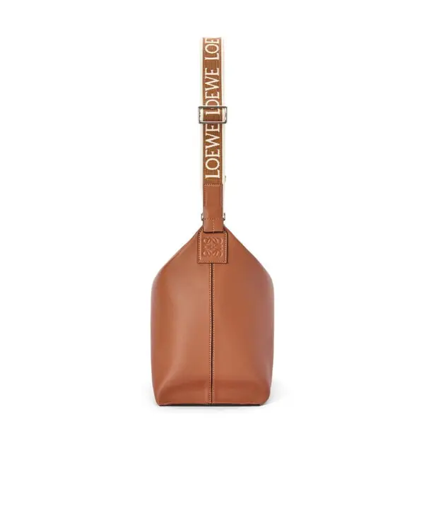 Loewe Cubi Crossbody Bag In Calfskin And Jacquard - Brown