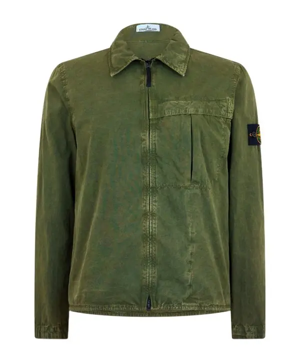 Stone Island Washed Cotton-canvas Overshirt