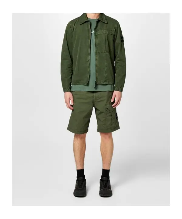 Stone Island Washed Cotton-canvas Overshirt