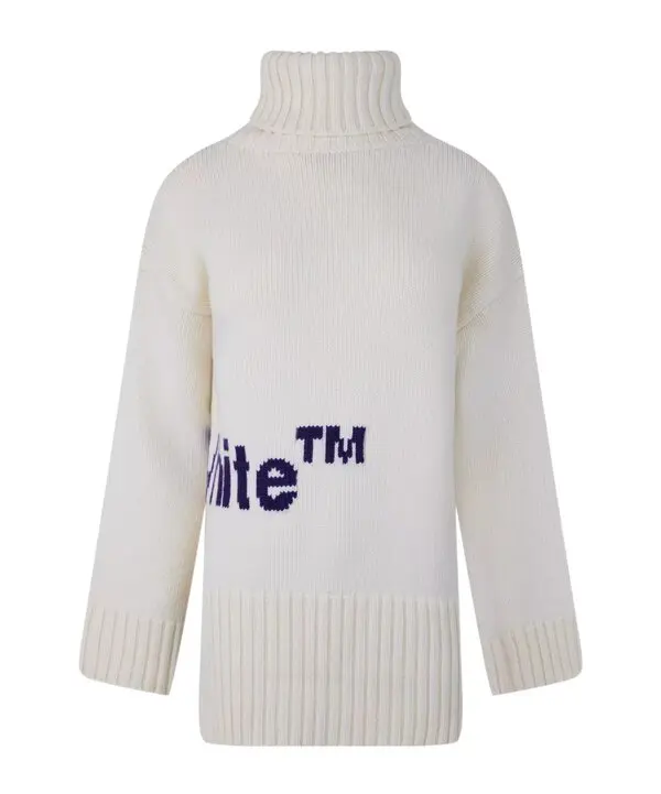 Off-White Logo Intarsia High Neck Knit