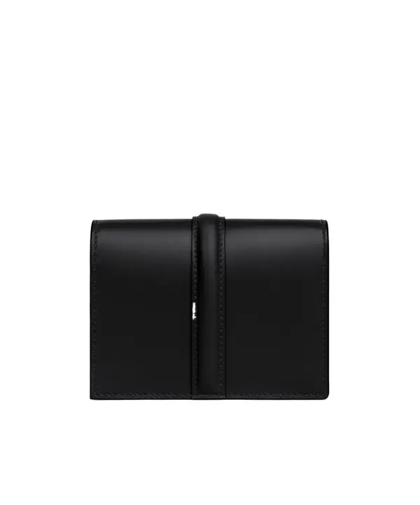 Celine 16 Card Holder With Flap In Shiny Calfskin - Black