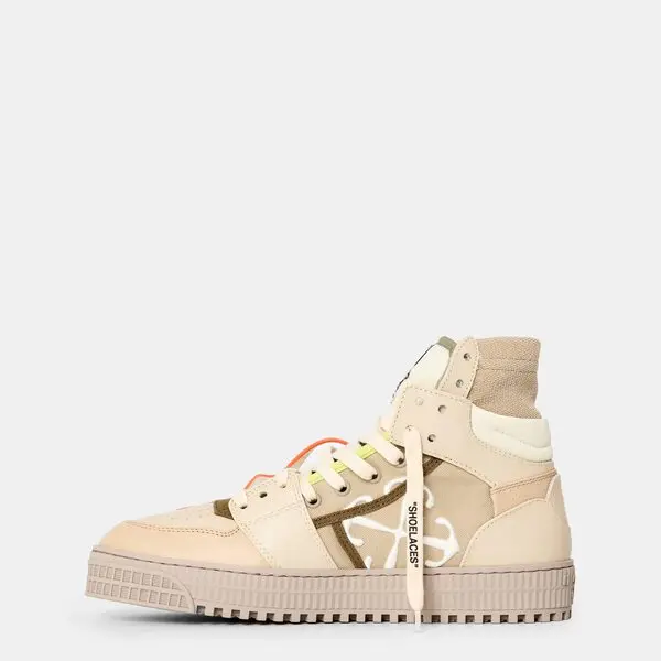 Off-White Off Court Ld99 Colorblocked High Top Sneakers - Nude