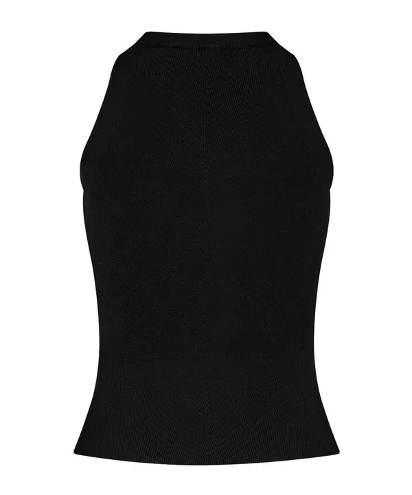 DIESEL® Sleeveless Knit Vest With Logo Detail