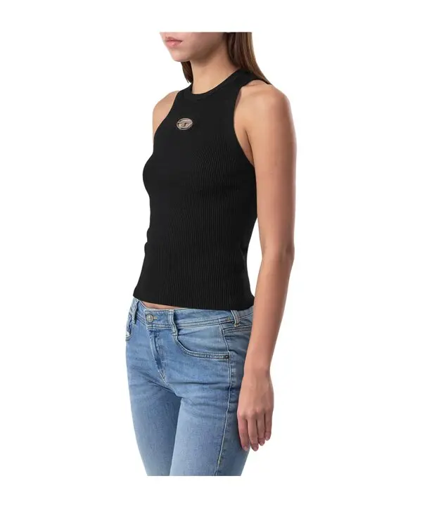 DIESEL® Sleeveless Knit Vest With Logo Detail