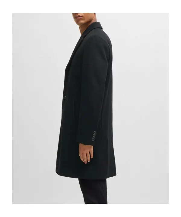 Hugo Boss Single-breasted Mid-length Wool Coat