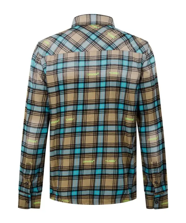 Off-White Plaid Printed Long Sleeve Shirt