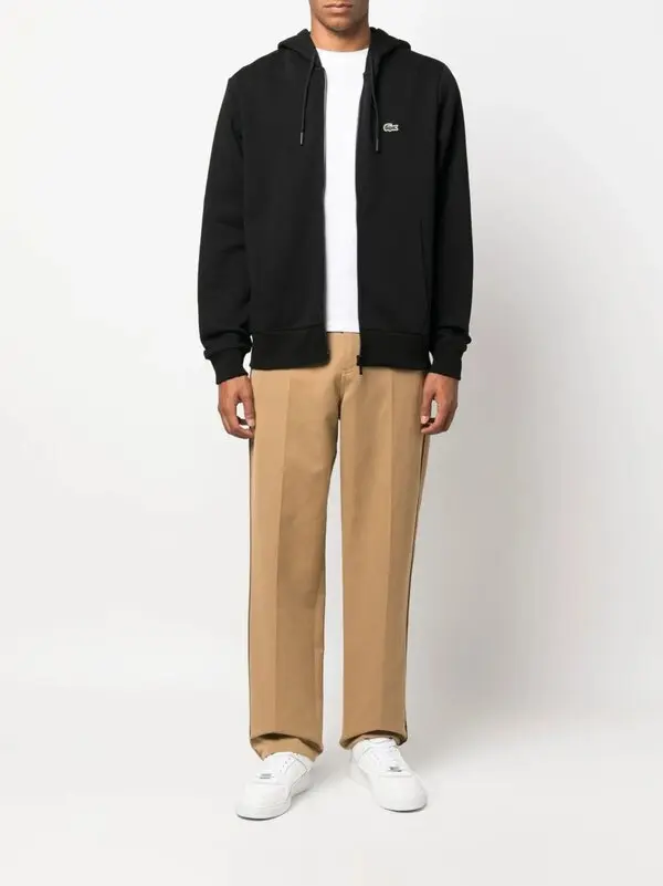 Lacoste Full-zip Hooded Sweatshirt - Black